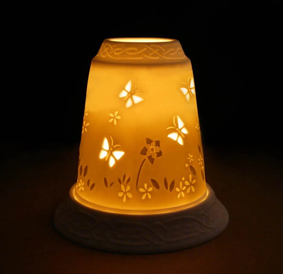 Porcelánový svícen Zvon - Motýli