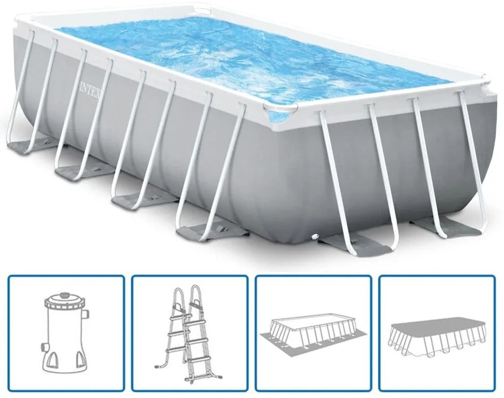 INTEX Prism Frame Rectangular Premium Pools Bazénový set 488x244x107 cm s filtrací 26792NP