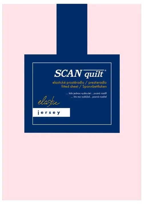 SCANquilt napínací prostěradlo JERSEY ELASTIC LYCRA světle růžová výška matrace do 30 cm 90 x 200 cm