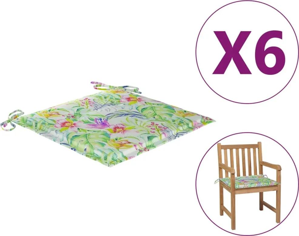 vidaXL Podušky na zahradní židli 6 ks 50 x 50 x 3 cm textil [361088] Barva: Šedá