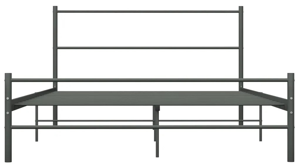 vidaXL Marketos Rám postele šedý kovový 160 x 200 cm