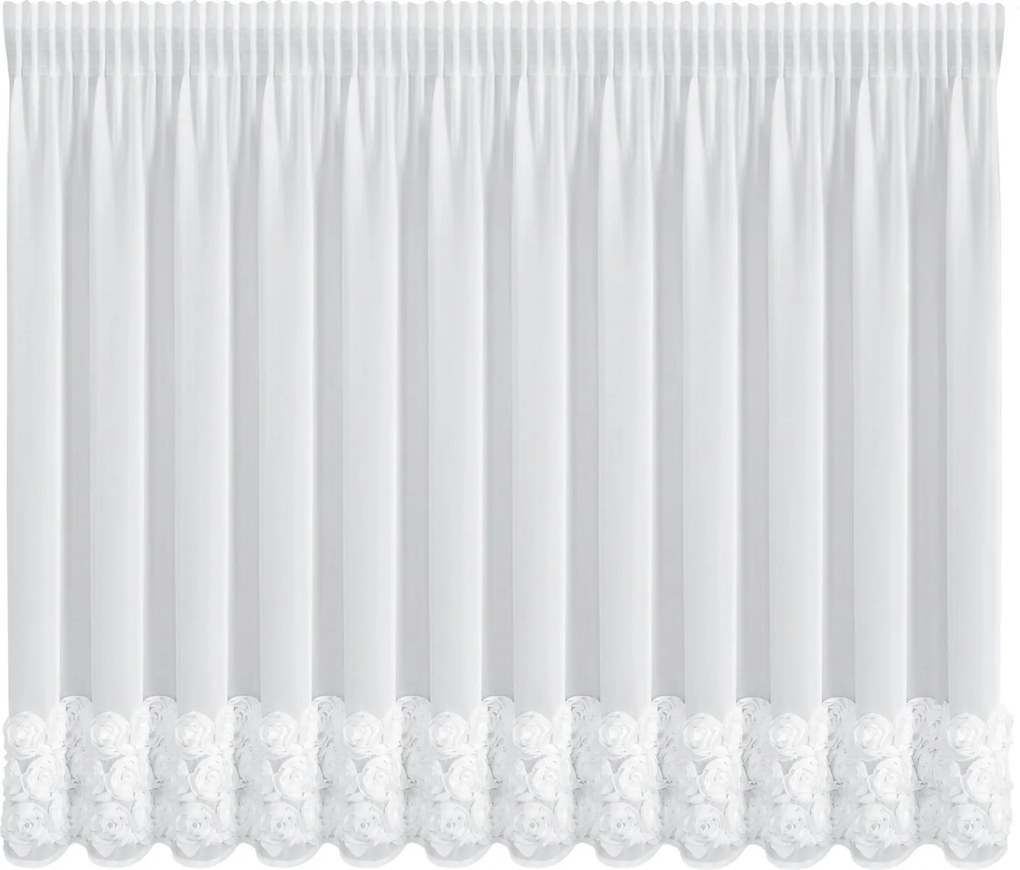 ZÁCLONA NA PÁSCE EVA MINGE ROSES8 300X120 CM BÍLÁ
