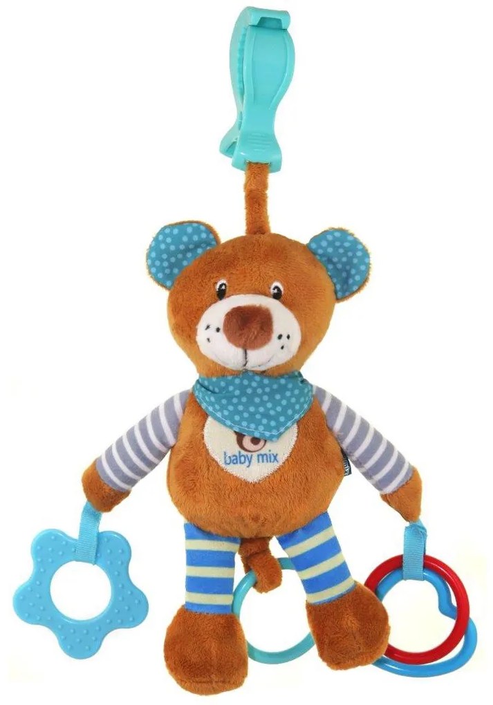 Plyšová hračka s vibrací Baby Mix medvídek modrý Modrá
