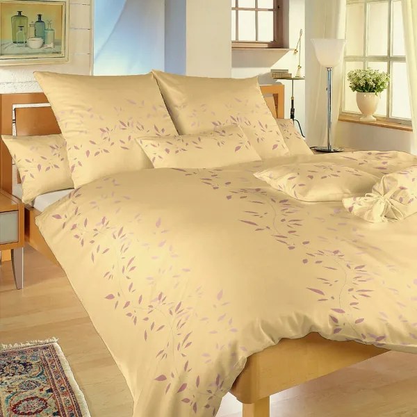 Dadka Povlečení flanel Mandevila pudrová na banánovém  200x200, 2x70x90 cm