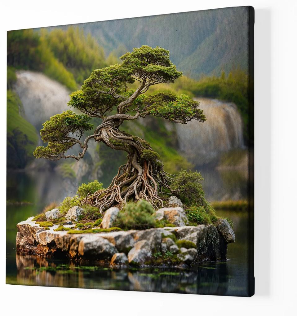 Obraz na plátně - Strom života Ostrovní Bonsai FeelHappy.cz Velikost obrazu: 140 x 140 cm