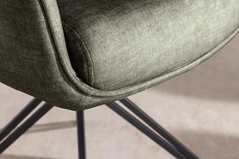 Designová otočná židle Brock zelený samet