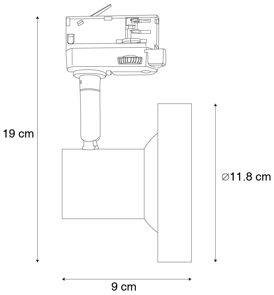 Moderní 3-fázové kolejnicové bodové světlo černé AR111 - Jeany