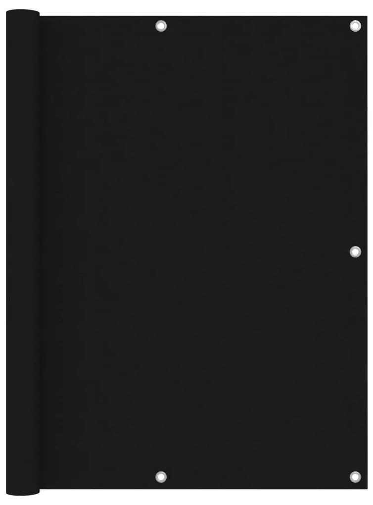 135067 vidaXL Balkónová zástěna černá 120 x 600 cm oxfordská látka