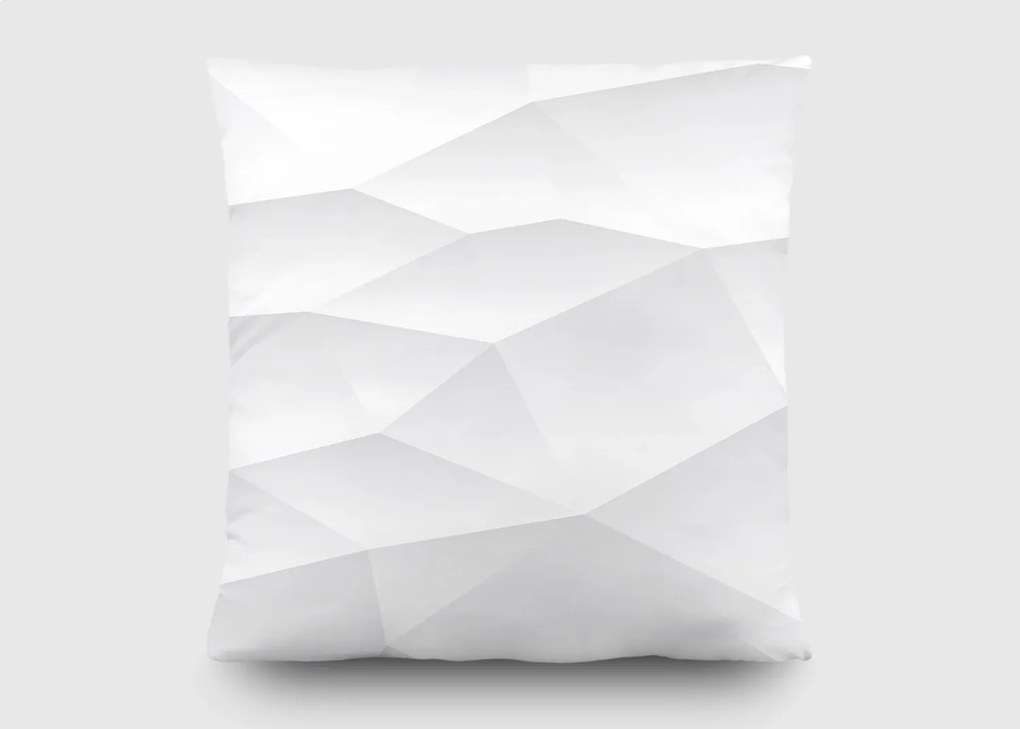 Dekorativní polštářek Bílá 3D Abstrakce | 45 x 45 cm | DCN3616