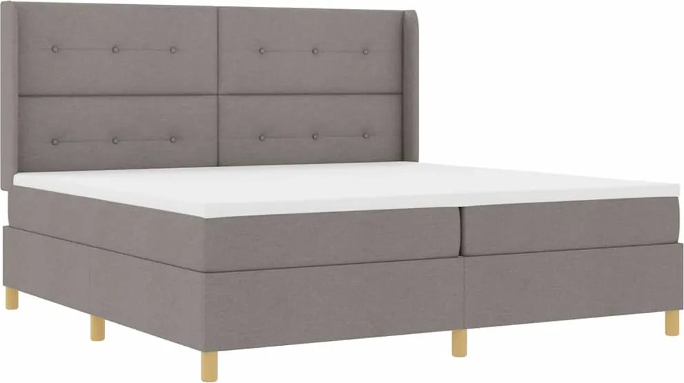 Postel s boxspringem s čelo Taupe 200 x 200 cm textil 3341858