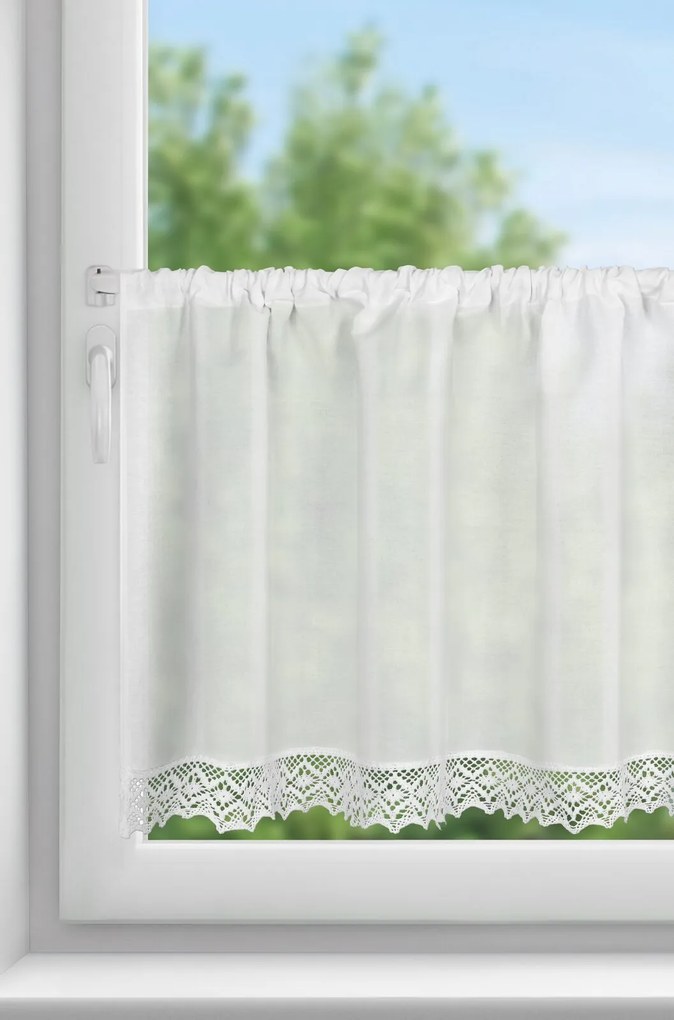 KRÁTKÁ ZÁCLONA NA PÁSCE CLARIE 150X60 CM BÍLÁ
