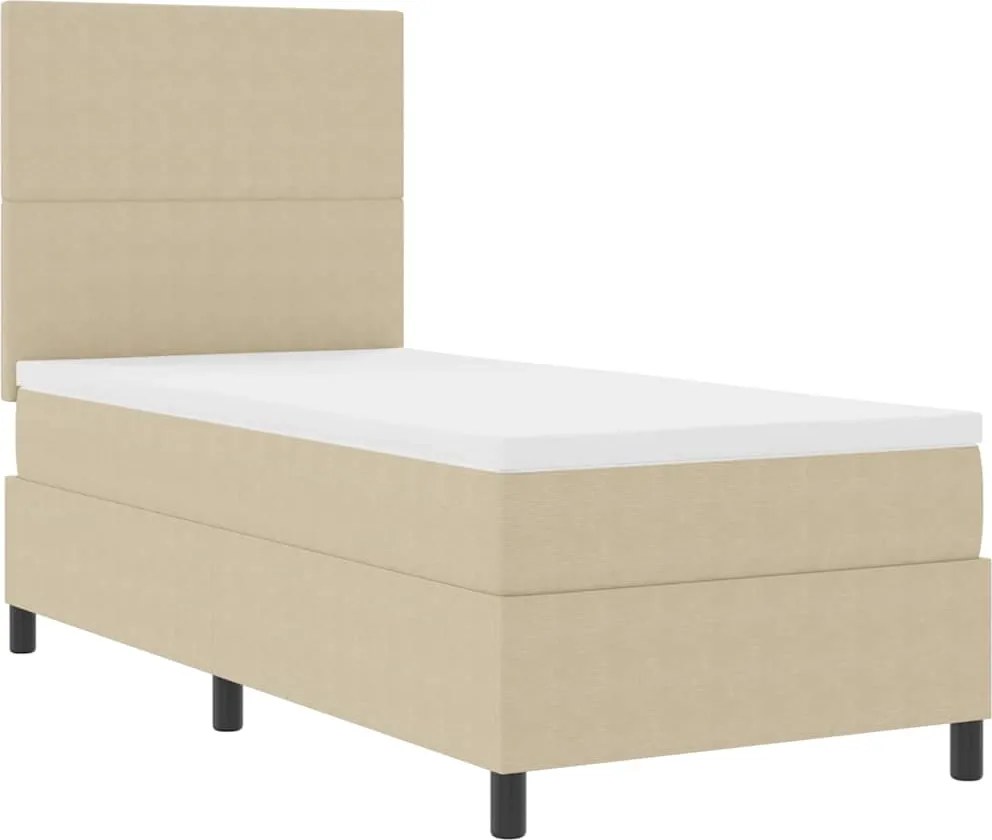 Postel s boxspringem s čelo Světle šedá a bílá 80 x 200 cm 3337534