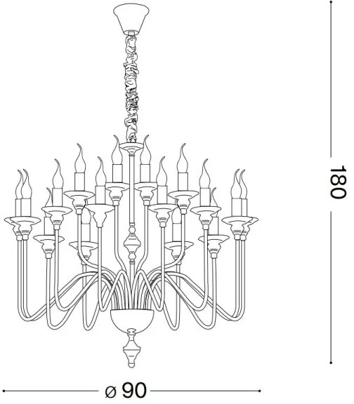 Ideal Lux - Lustr na řetězu ARTU 16xE14/40W/230V pr. 90 cm chrom