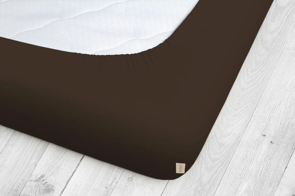 Jersey prostěradlo tmavě hnědé na výšku matrace do 20 cm Velikost: 220 x 200