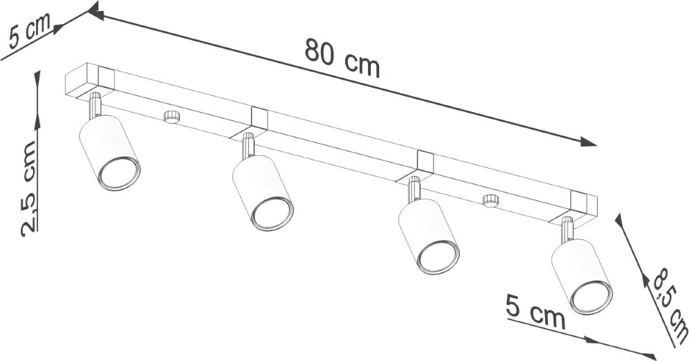 Sollux Lighting Stropní svítidlo FAGER 4L černé
