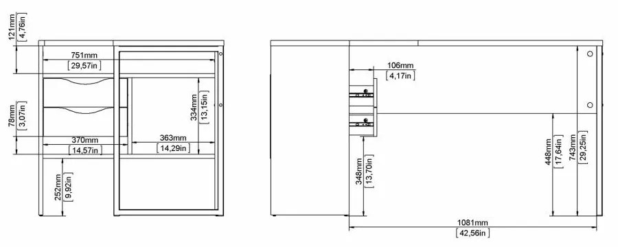 Tvilum Psací stůl Felix 118 černý mat/jackson hickory