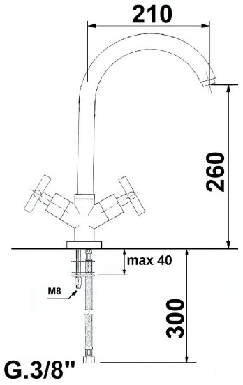 Sapho - Dřezová baterie AXIA lesklý chrom