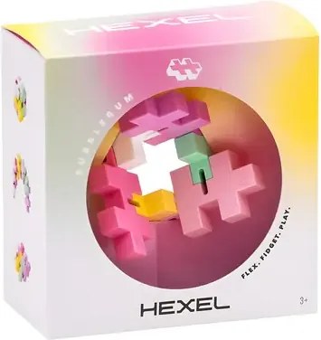 PLUS-PLUS Fidget Hexel Bubblegum / 6 dílků / pastelové barvy