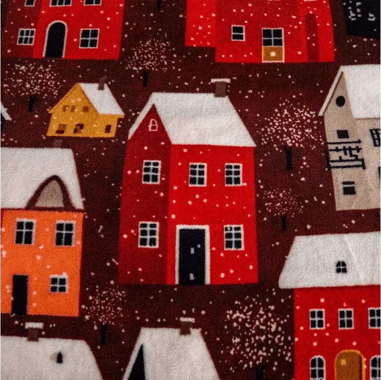 Mikroplyšové povlečení SNOWY VILLAGE barevné Rozměr povlečení: 70 x 90 cm | 140 x 220 cm