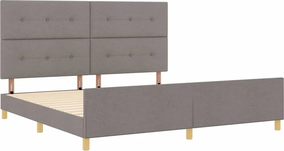 Rám postele s čelo Taupe 200 x 200 cm textil 3344757