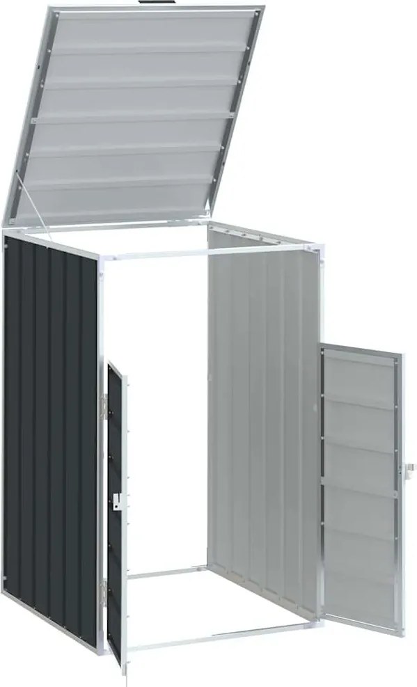 vidaXL Box na 1 popelnici 72 x 81 x 115 cm ocel [4006171] Barva: Šedá