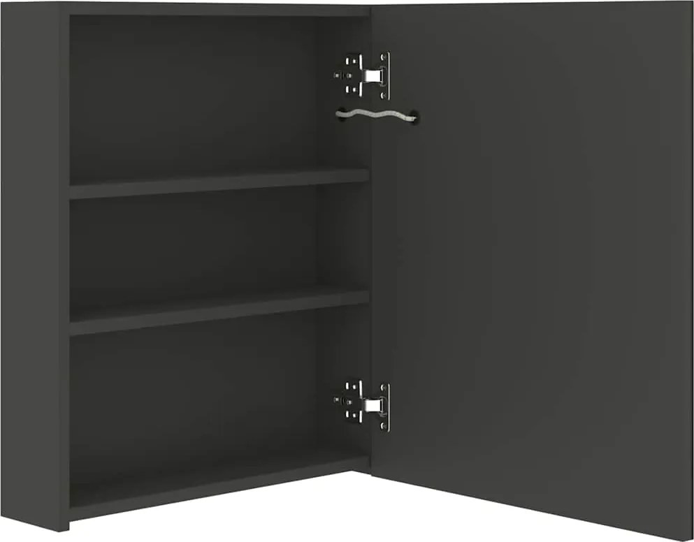 LED koupelnová skříňka se zrcadlem antracitová 50 x 14 x 60 cm 326487