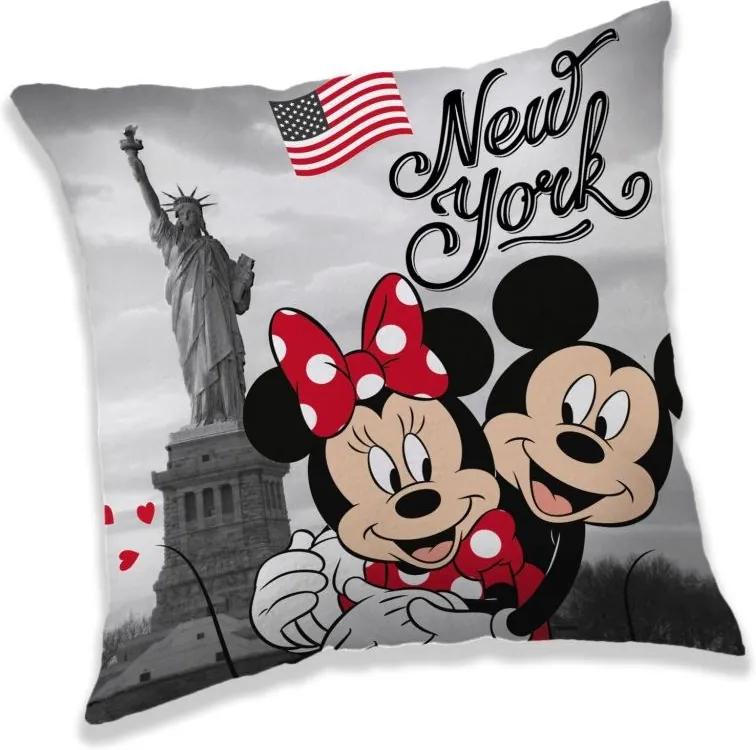 JERRY FABRICS Polštářek Mickey a Minnie New York Polyester 40/40 cm