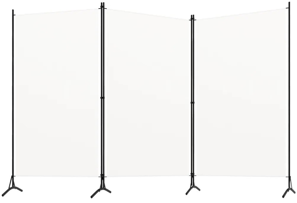 3dílný paraván bílý 260x180 cm textil 320731
