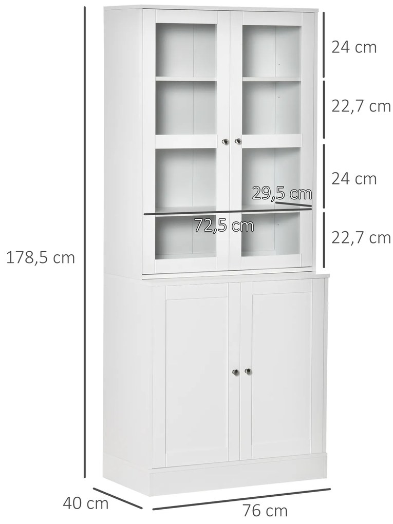 Skříň / knihovna, bílá, 76 x 40 x 178 cm 836-450V90WT