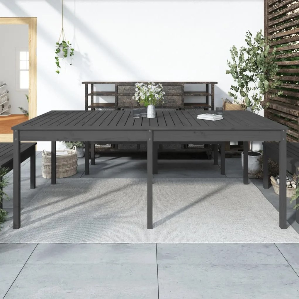 vidaXL Zahradní stůl šedý 203,5 x 100 x 76 cm masivní borové dřevo [823986] Barva: Šedá borovice