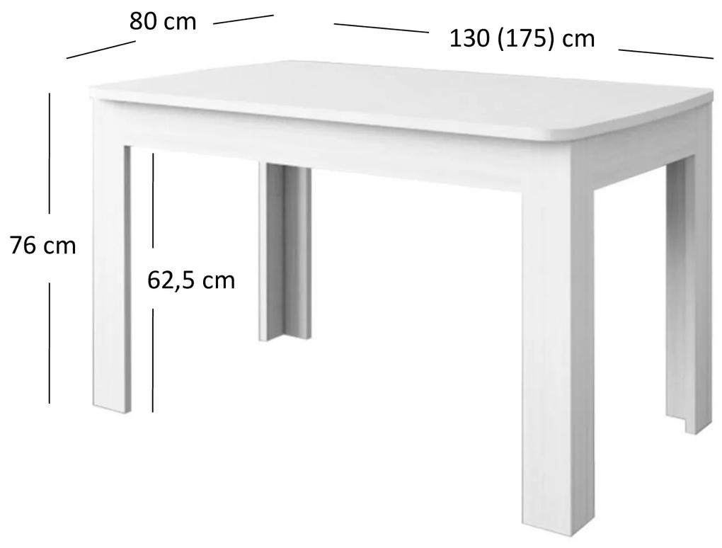 Rozkládací jídelní stůl ORONTES (krémová + dub ancona) (pro 4 až 6 osob). 1053177