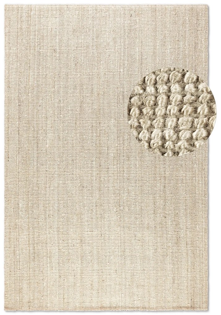 Hanse Home, Kusový koberec Bouclé Jute 105973 Ivory White, 120x170, béžová, chodba / předsíň