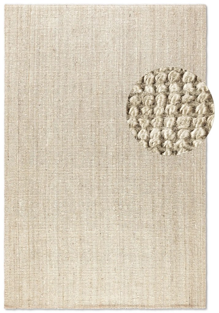 Hanse Home, Kusový koberec Bouclé Jute 105973 Ivory White, 80x150, béžová, chodba / předsíň