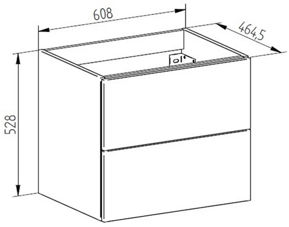 Mereo Mereo, Aira, koupelnová skříňka 61 cm, bílá, dub, šedá, CN720S