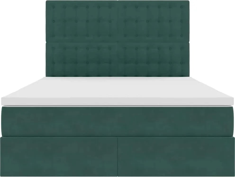 Postel s úložným prostorem a matrací Tmavě zelená 140 x 200 cm 3372156