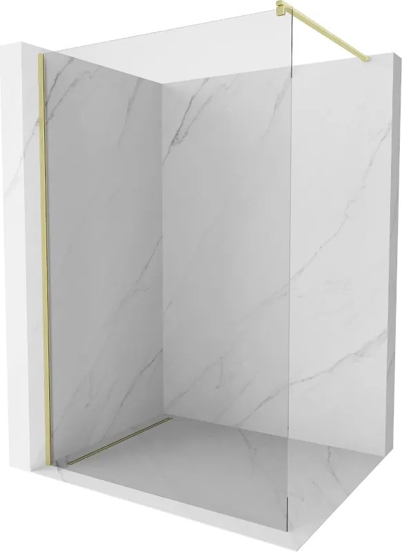 Mexen Kioto, sprchová zástěny typ Walk-In 60 x 200 cm, 8mm čiré sklo, zlatý matný profil, 800-060-101-55-00