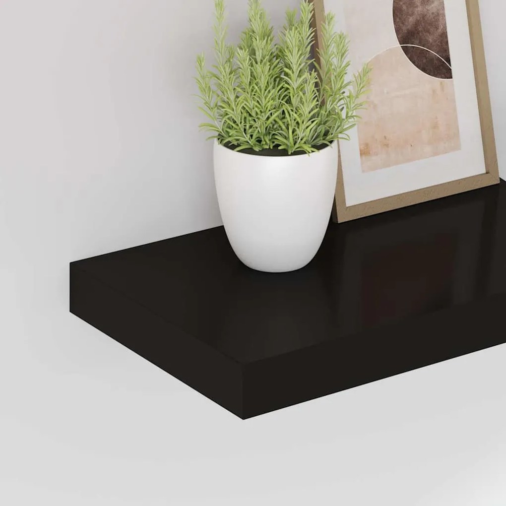Plovoucí nástěnné police 4 ks černé 40 x 23,5 x 3,8 cm MDF 323828