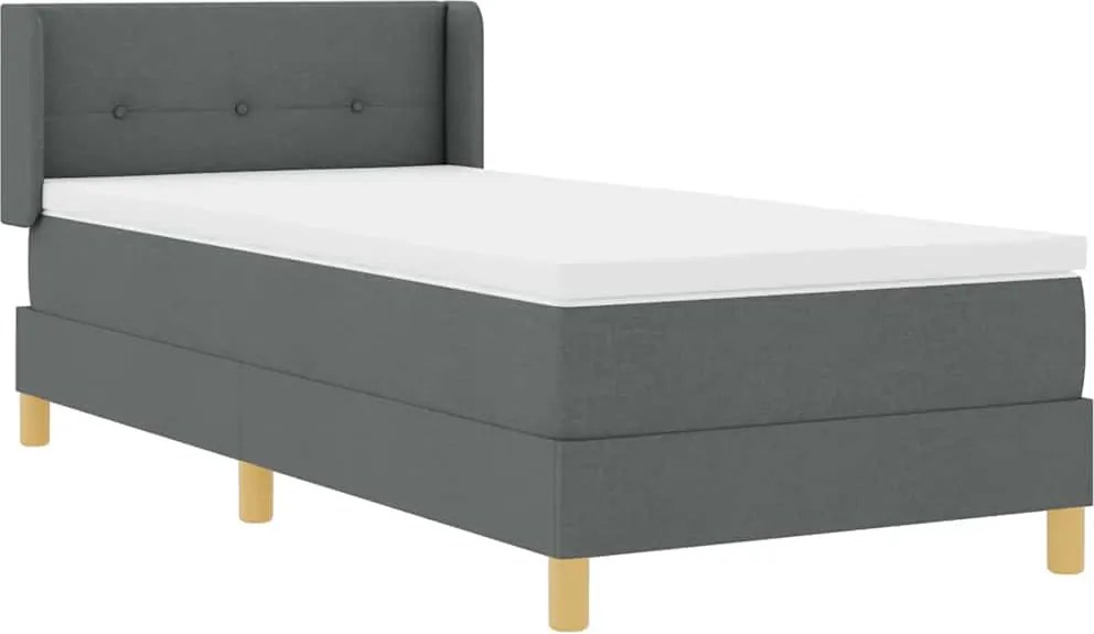 Postel s boxspringem s čelo Tmavě šedá 200 x 80 cm textil 3341259
