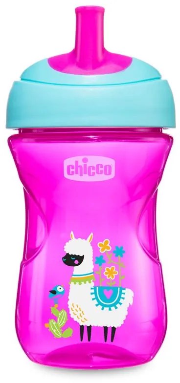 CHICCO Hrneček Advanced s brčkovým náustkem 266 ml růžový 12m+