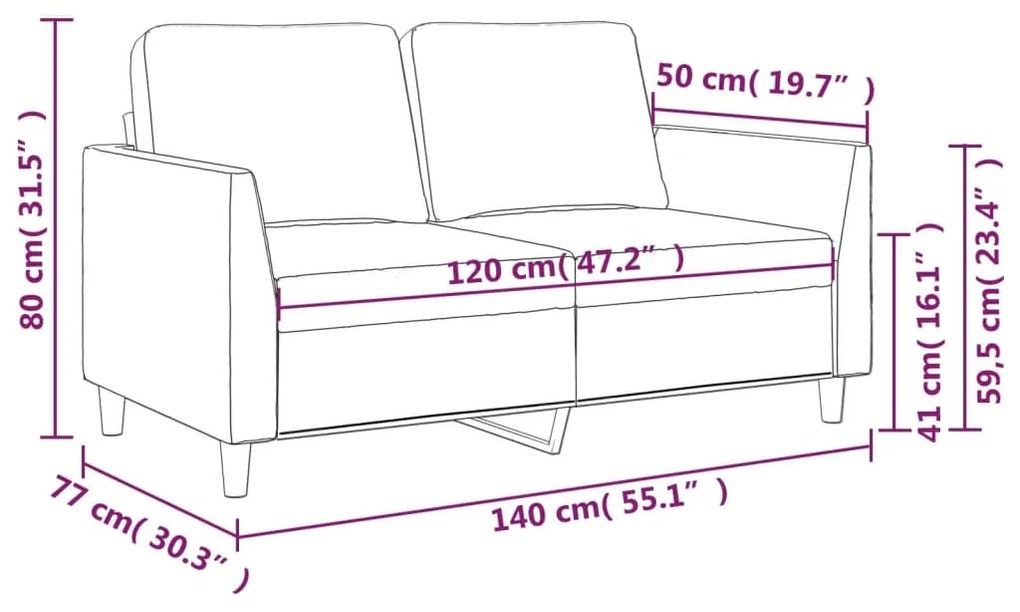 2místná pohovka cappuccino 120 cm umělá kůže