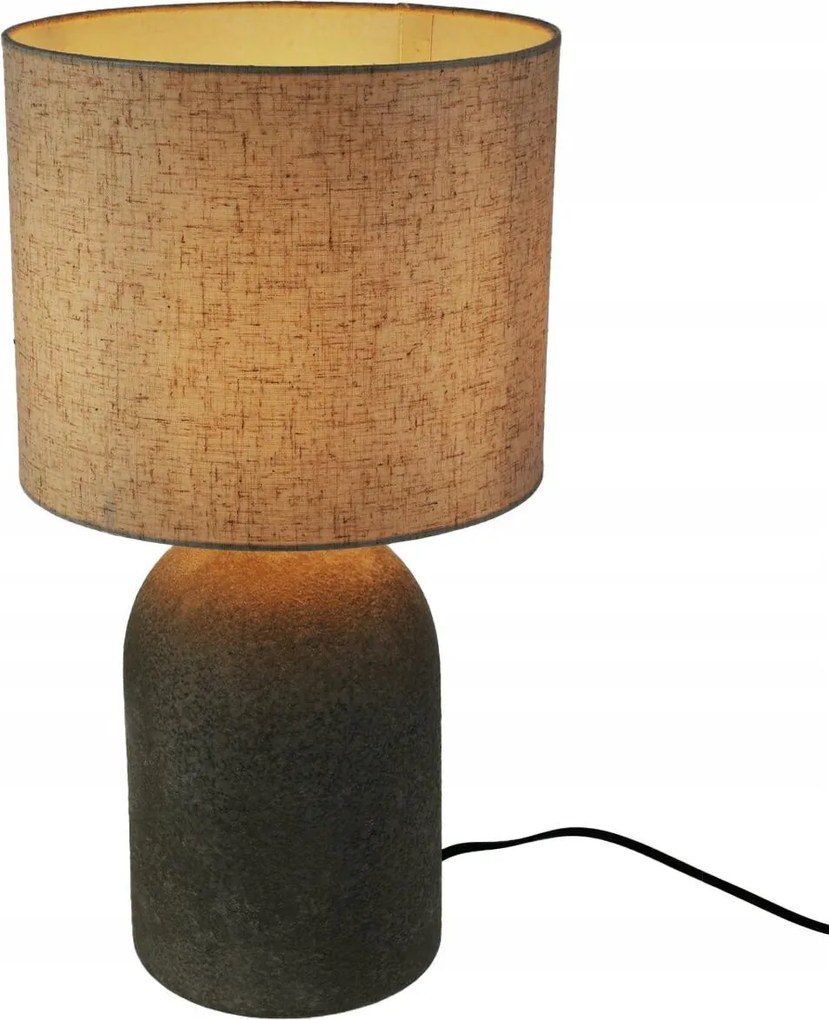 Stolní lampa béžová h45,5 cm Vysoká Kulatá S Látkovým Stínítkem Světlá