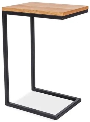 Konferenční odkládací stolek LARGO C dýha dub, kov černý