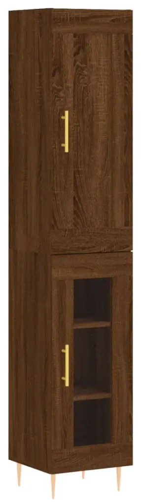 Skříň highboard hnědý dub 34,5 x 34 x 180 cm kompozitní dřevo