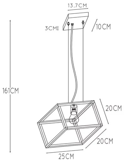 Lucide 00425/01/30 - Lustr na lanku FABIAN 1xE27/40W/230V