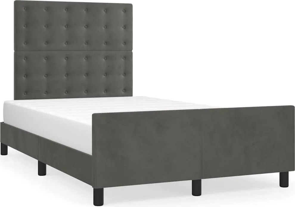 Rám postele bez matrace tmavě šedá 120 x 200 cm samet 3125990