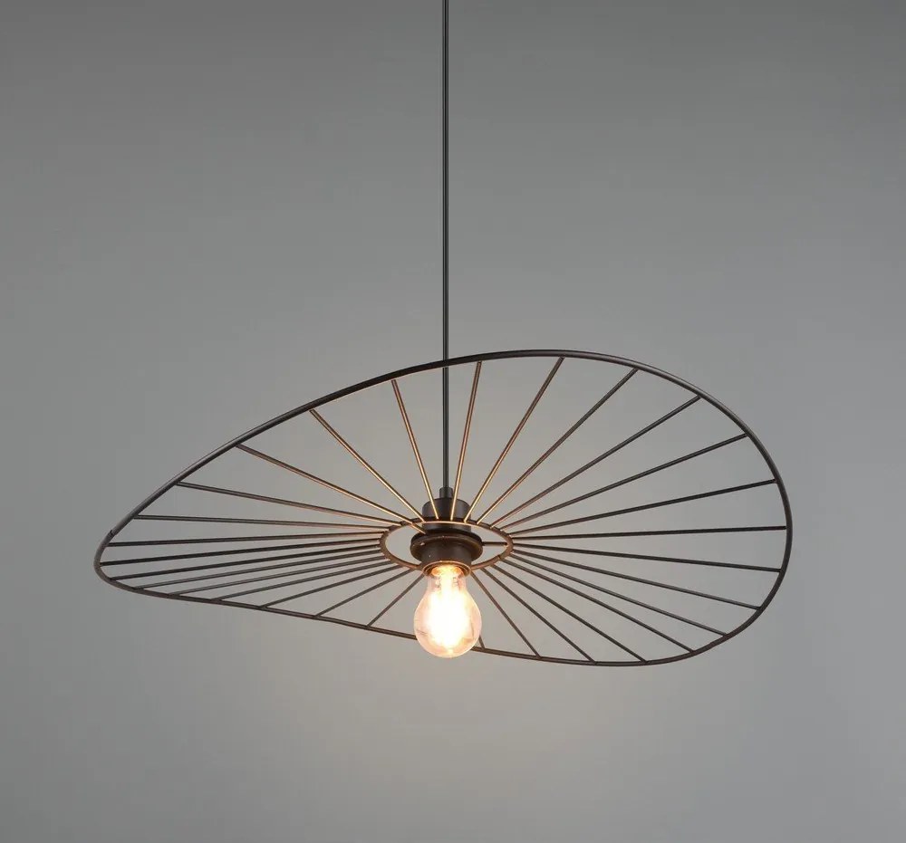 Matně černé závěsné svítidlo ø 60 cm Chapeau – Reality