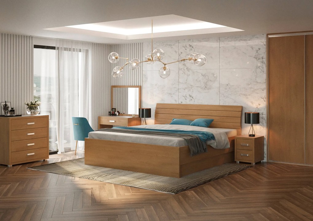 KAIRA postel příčky úložný prostor Povrchová úprava: Dub corbridge, Rozměry ( šířka x délka): 120 x 200 cm