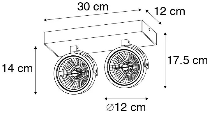 Designové bodové světlo bílé nastavitelné 2-světlo - Go