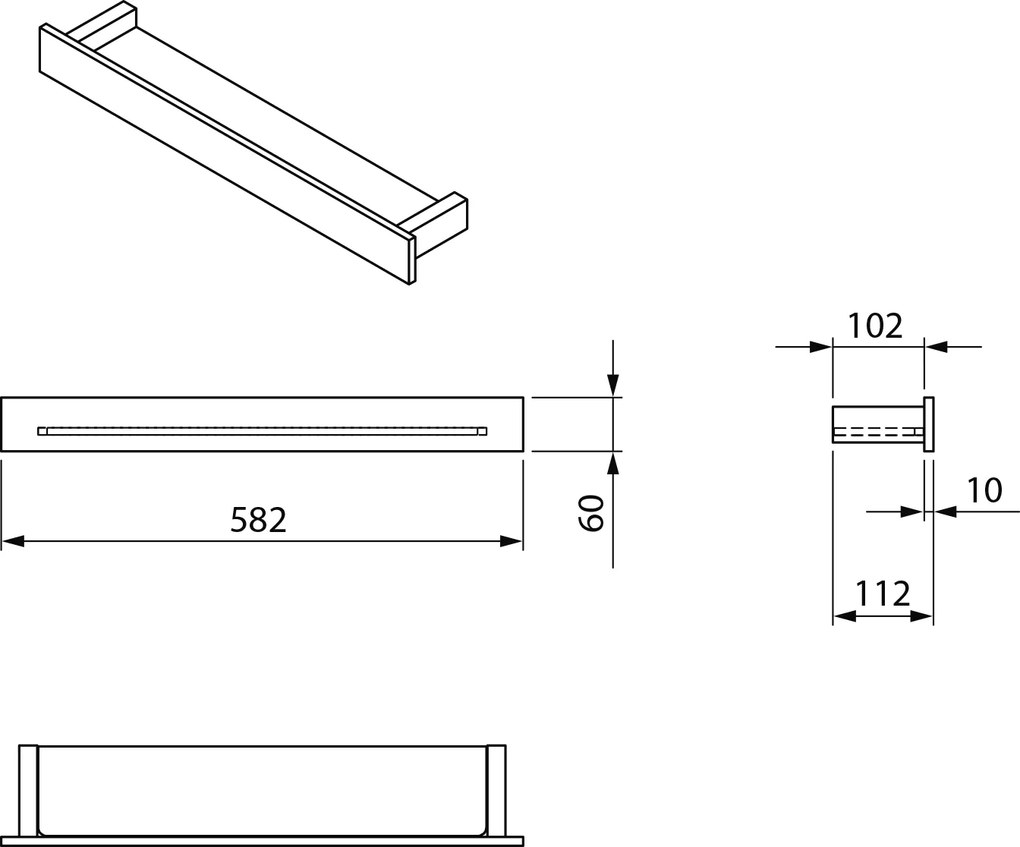 Sapho Sapho, PATRON police s hrazdou 58cm, bílá, PX582W