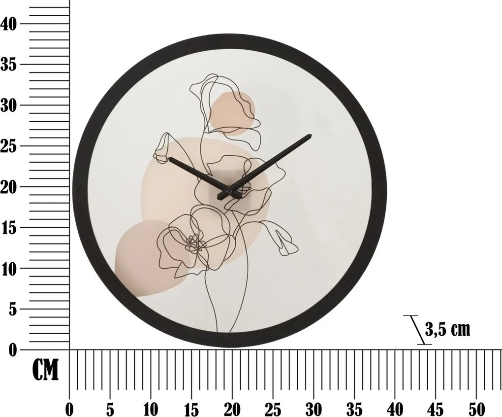 Nástěnné hodiny Flower B 40 cm černé